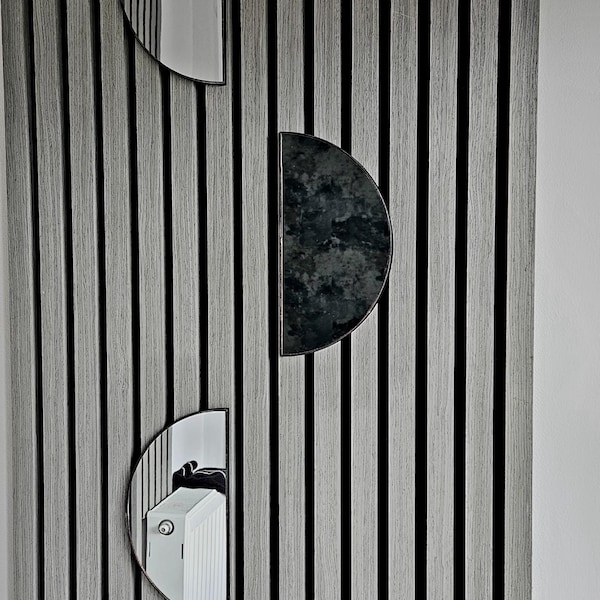 Half Circle Wall Mirror, Minimal Wall Decor, Half Round Wall Art, Semi ...