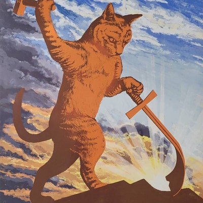 Soviet Cat Poster Cat Star Union - Etsy