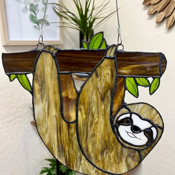 PATTERN • Smiling Sloth Stained Glass Pattern • PDF • Digital Download ...