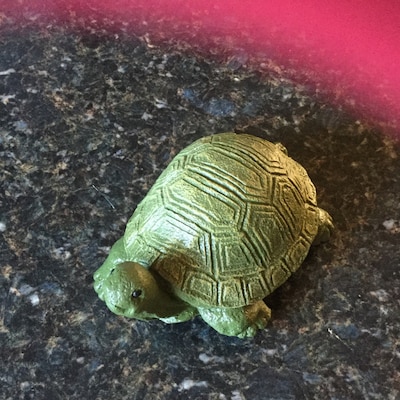 Turtle Statue Stretching, Painted Concrete Garden Figure, Cement Turtle ...