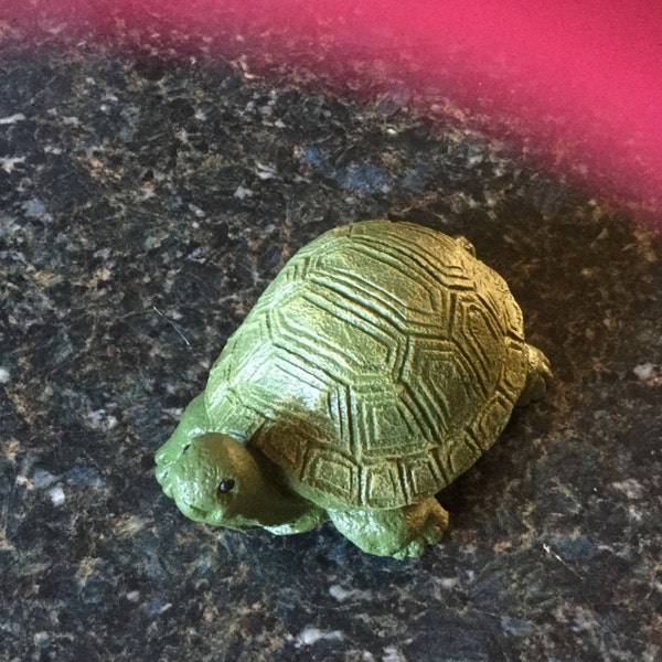 Turtle Statue Stretching, Painted Concrete Garden Figure, Cement Turtle ...