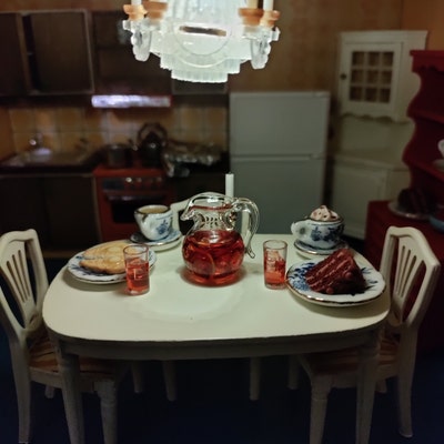 Dollhouse Miniature Iced Tea Set Miniature Iced Tea Jug Miniature ...