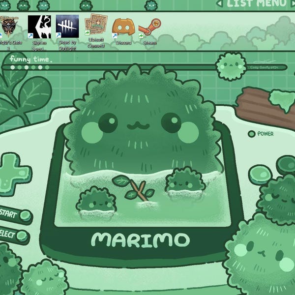 Windows/mac Marimo Minigame Desktop Wallpaper Organizer Set: Animated ...
