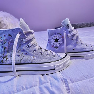 Converse Custom Floral Embroidery / Converse Custom Name / Gift for ...