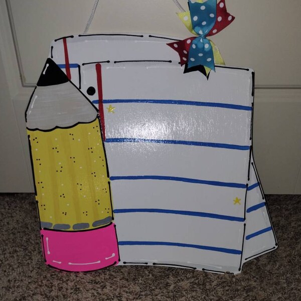 Personalized Notebook Pencil TEACHER SIGN Class Classroom Name Door ...