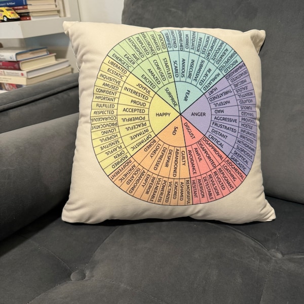 Feelings Wheel Pillow, Emotion Wheel Pillow, Therapist Pillow ...