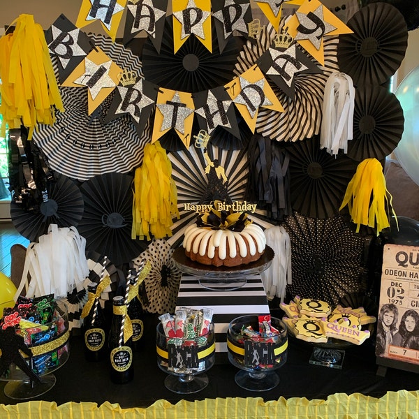 Freddie Mercury Happy Birthday Banner, Queen Rock Band, Party ...