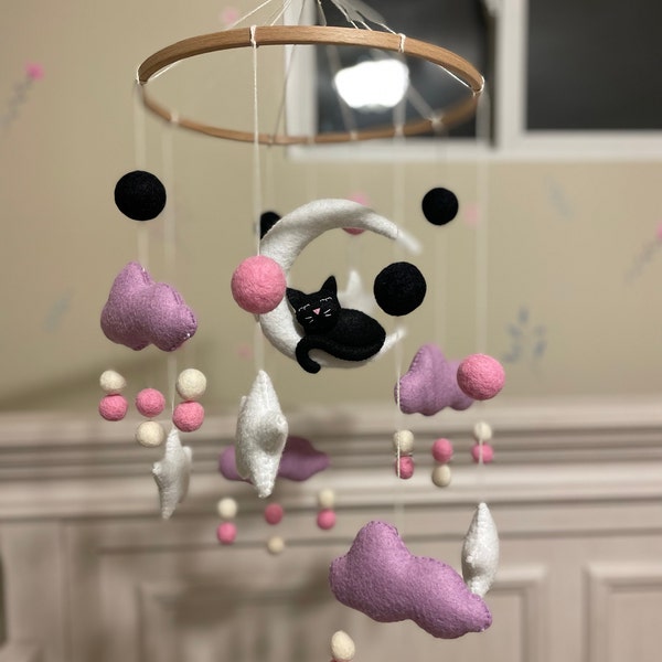 Bat Baby Mobile, Bat Nursery Mobile, Hanging Bat, Halloween Baby Mobile ...