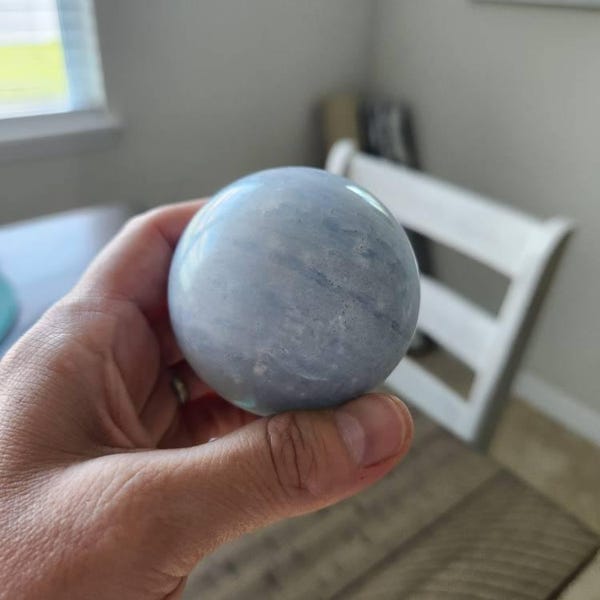 Serene Blue Calcite Spheres. Calm Your Space! Balance Chakras, Enhance ...