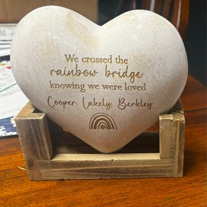 Crossed the Rainbow Bridge Memorial Plaque Pet Memorial Gift Rainbow ...