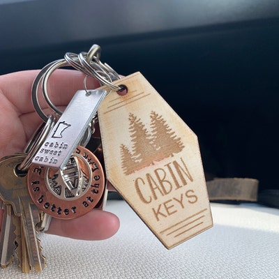 Cabin Keys, Wood Key Chain, Key Chain Accessories, the Cabin - Etsy