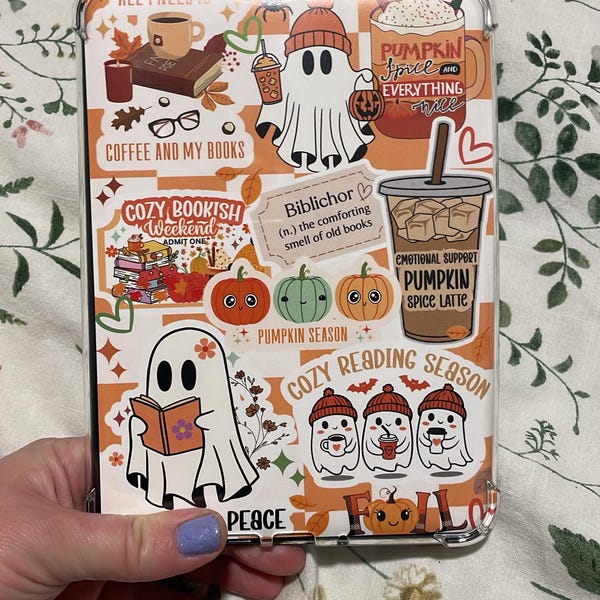 Kindle Insert for Clear Case, Fall Book Theme, Kindle Skin, Bookish ...
