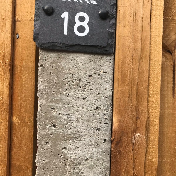 House Numbers, Rustic Slate House Number, Slate Gate Sign Engraved ...