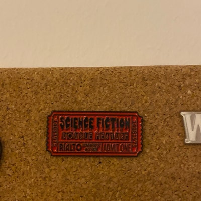 Science Fiction Double Feature Ticket Soft Enamel Pin Red Lapel Brooch ...