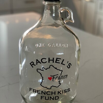 Our Adventure Fund World Map Money Jar Travel Fund 1 Gallon Glass Jug ...