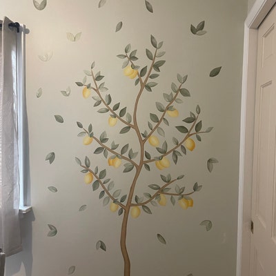 Big Lemon Tree Wall Decals With Leaves, Plastic-free Wall Stickers - Etsy