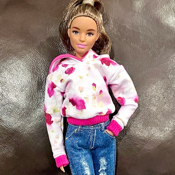 Modern Tracksuit for 12 Inch Doll, Drop Crotch Jogger and Short Hoodie ...