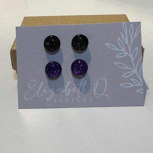 Copper Sunset Collection, Titanium Earrings Glitter Studs, Sensitive ...