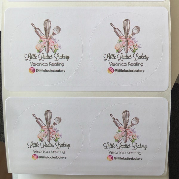 Custom Logo Stickers – Round Bakery Labels – Personalized Cake Stickers ...