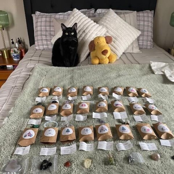 Mystery Pink & Purple Crystals Gift Box, Pastel Crystal Gift for Her ...