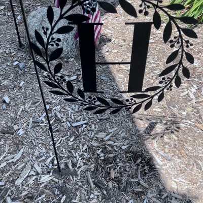 Personalized Classic Initial Metal Sign, Metal Circle Letter Monogram ...