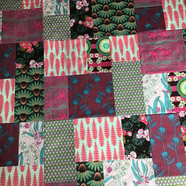 Big Block Quilt Pattern, Modern Mosaic, Big and Tall, Fat Quarter Throw ...