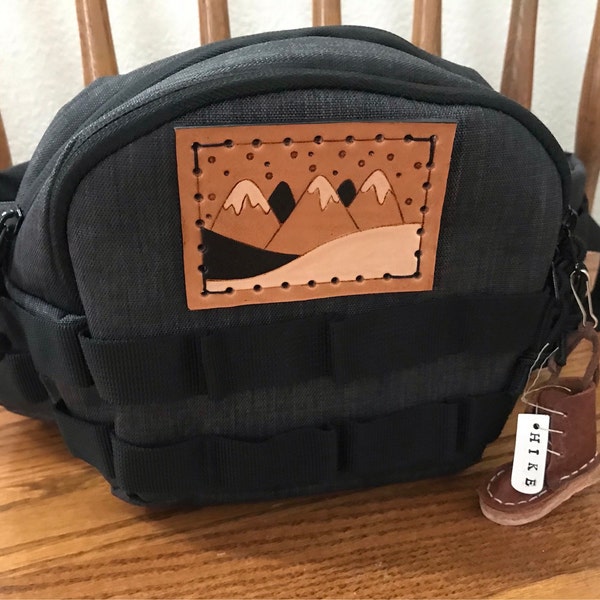 Mountain Explorer Patch, Leather Sew on Hiking & Camping Patch, 3.5" X ...