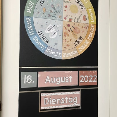 Flip Calendar Spotty Boho Classroom Decor Neutral Rainbow Themed ...