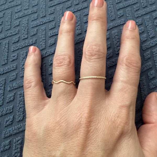 14k 10k Solid Gold Pinky Ring - Baby Ring - Midi Ring - Newborn Ring - Newborn Baby Ring ...