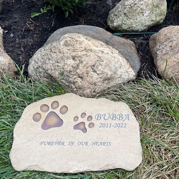100% Personalized Pet Memorial Stones for Dogs or Cats, Pet Garden ...