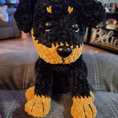 Crochet Pattern Dog/ Amigurumi Rottweiler Puppy Tutorial/ Stuffed Dog ...