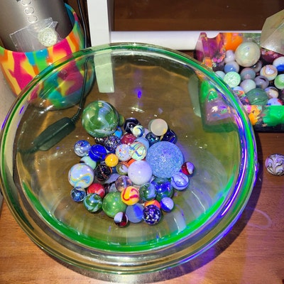 Marbles Aquarius Set of 9 Medium 22mm Marbles Including 3 Handmade ...