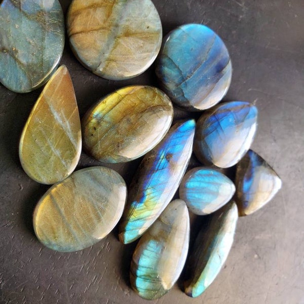 Natural LABRADORITE CABOCHON Multifire Wholesale Labradorite Gemstone ...