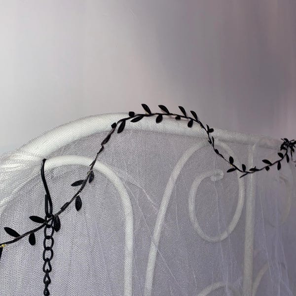 Black Leaf Fairy Lights - Gothic Wedding Table Decor Garland - Dark ...