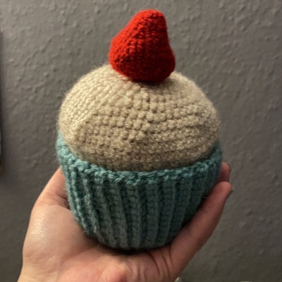 Crochet Strawberry Muffin Pattern, Crochet Food Pattern for Play ...