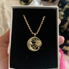 Sun and Moon Vintage Style Celestial Yin Yang Celestial Zodiac Mystic Charm Dainty 18k Gold ...
