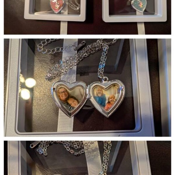 Heart Photo Locket Necklace, Custom Heart Locket, Children's Locket ...