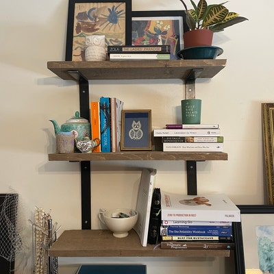 Triple Shelf Bracket, 1.5 Inch, Heavy Duty Metal Shelf Bracket, Multi ...