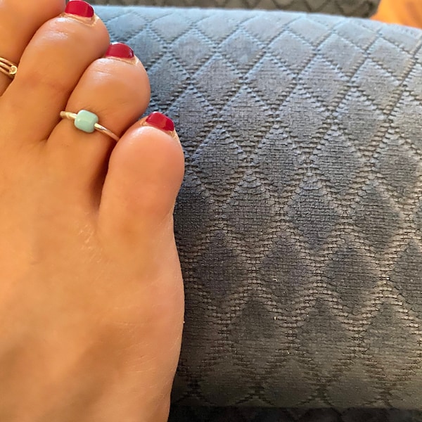 Sky Blue Toe Ring - Turquoise Adjustable Toe Ring - Turquoise Ring ...