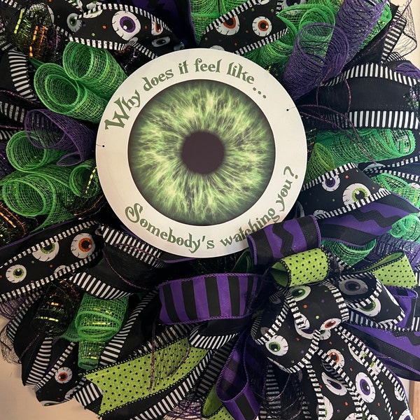 Eyeball Halloween Wreath Sign, Halloween Wreath Sign, Somebody's ...