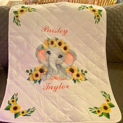 Sunflower Elephant Watercolor Clip Art Set for Creative Projects, Decor ...