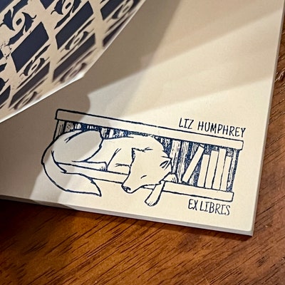 The Great Wave off Kanagawa Book Stamp, Ex Libris Stamp, Mount Fuji ...