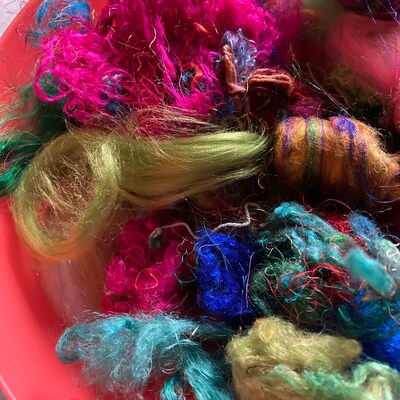 NEW TEXTURED Art Batt, Enchanted Spinning Batt, Dusty Pastel Merino ...