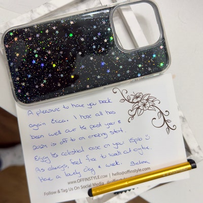 IPhone 15 Celestial Space Astronomy Case With Holographic Stars Glitter ...