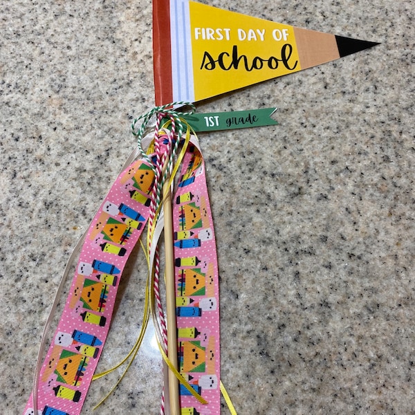 First Day of School Pencil Pennant Flags (digital Download) - Etsy
