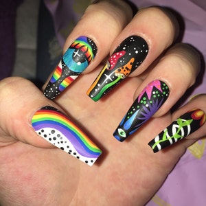 Its a Trip Hand Painted Full Press on Nail Set - Etsy