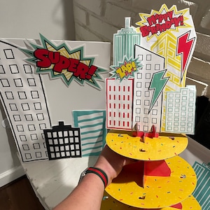 Printable Superhero Buildings, Printable Party Decor, SUPERHERO ...