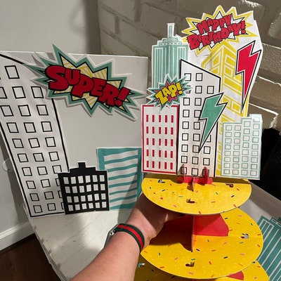 Printable Supergirl Buildings, Printable Party Decor, SUPERHERO ...