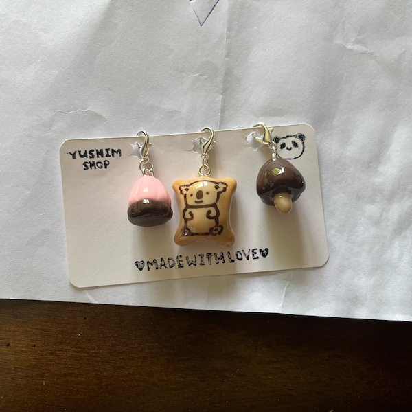 Japanese Chocolate Charm Set of 3 / Koala's Biscuit, Strawberry Choco ...