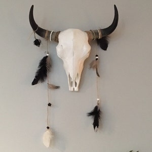 White Faux Cow Skull With Horns - 3 Sizes Available - Etsy